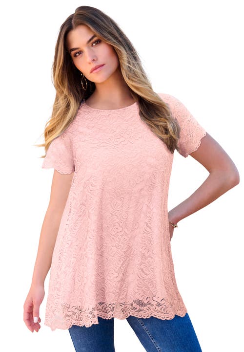 ROAMAN'S Roaman's Allover Lace Swing Tee